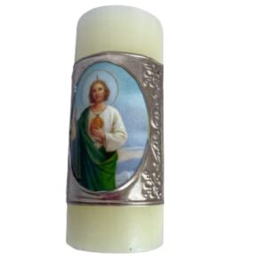 3" Mini Cirio Pascual Repujado San Judas Tadeo Imagen, Paschal Candle Embossed [12 Pieces]