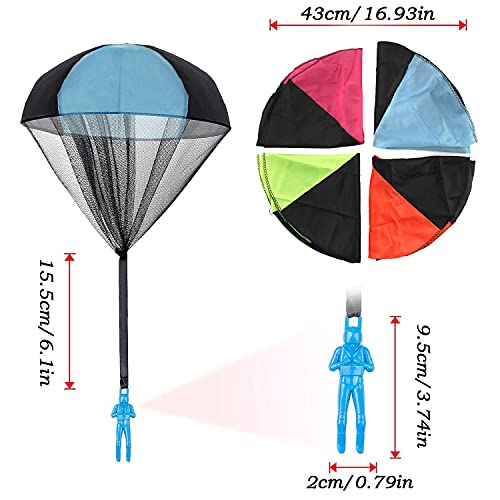 SUPRBIRD Parachute Toys for Kids, 10 Pcs Tangle Free Throwing Toy Parachute, Outdoor Flying Parachute Men Toy, Army Soldiers Guys Toy, No Battery Throwing Hand Toy for Kids Party Favor