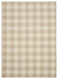 garland rug country living buffalo plaid area rug, 5-feet by 7-feet, tan/ivory