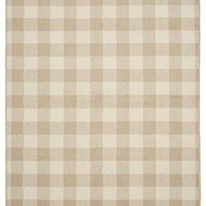 Garland Rug Country Living Buffalo Plaid Area Rug, 5-Feet by 7-Feet, Tan/Ivory