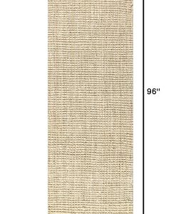 JONATHAN Y NFR103A-28 Hiro Hand Woven Chunky Jute Indoor Area -Rug Bohemian Farmhouse Easy -Cleaning Bedroom Kitchen Living Room Non Shedding, 2 X 8, Ivory