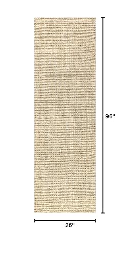 JONATHAN Y NFR103A-28 Hiro Hand Woven Chunky Jute Indoor Area -Rug Bohemian Farmhouse Easy -Cleaning Bedroom Kitchen Living Room Non Shedding, 2 X 8, Ivory