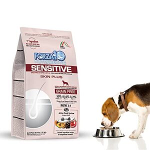 Forza10 Sensitive Skin Dog Food, Fish Flavor Grain Free Dog Food, Dry Dog Food for Dog Skin Allergy, Dog Food Sensitive Skin for All Breeds, 4 Pound Bag