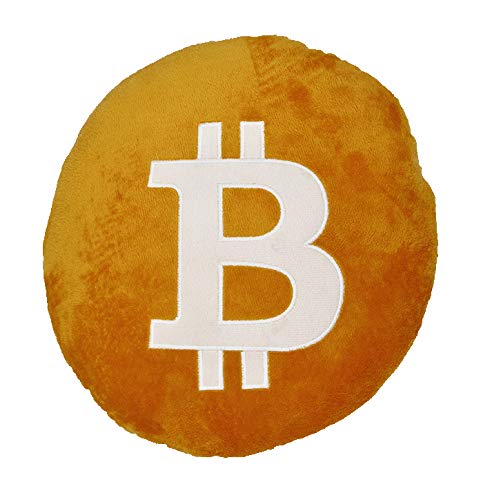 Bitcoin Pillows - Embroidered Round Stuffed Plush Crypto Pillow by BlockCraft.Shop BTC Plush Pillow