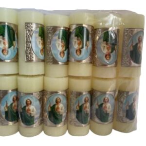 3" Mini Cirio Pascual Repujado San Judas Tadeo Imagen, Paschal Candle Embossed [12 Pieces]