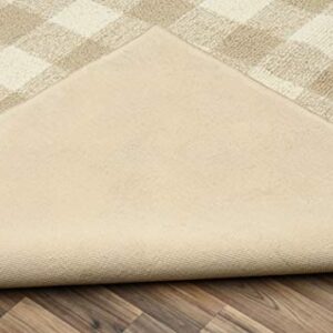 Garland Rug Country Living Buffalo Plaid Area Rug, 5-Feet by 7-Feet, Tan/Ivory