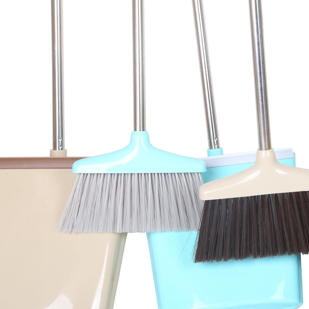 Broom with Dustpan Combo Set, Broom Dust Pan Set with 48inch Long Handle, Broom and Dustpan Set for Home, Kitchen, Office, Outdoor, Indoor - 3L Capacity, 10" Great Edge