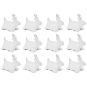 auldhome design reindeer place card holders (12-pack), ceramic reusable write-on wipe-off christmas place card stands for table