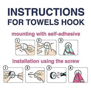 Towel Hook Holder Grabber for Kitchen, Bathroom, Garage or RV. Self Adhesive and Easy to Install. Great for Hair Towels, Shop Towels or Microfiber Towels. Wall, Cabinet or Appliance Mounted.