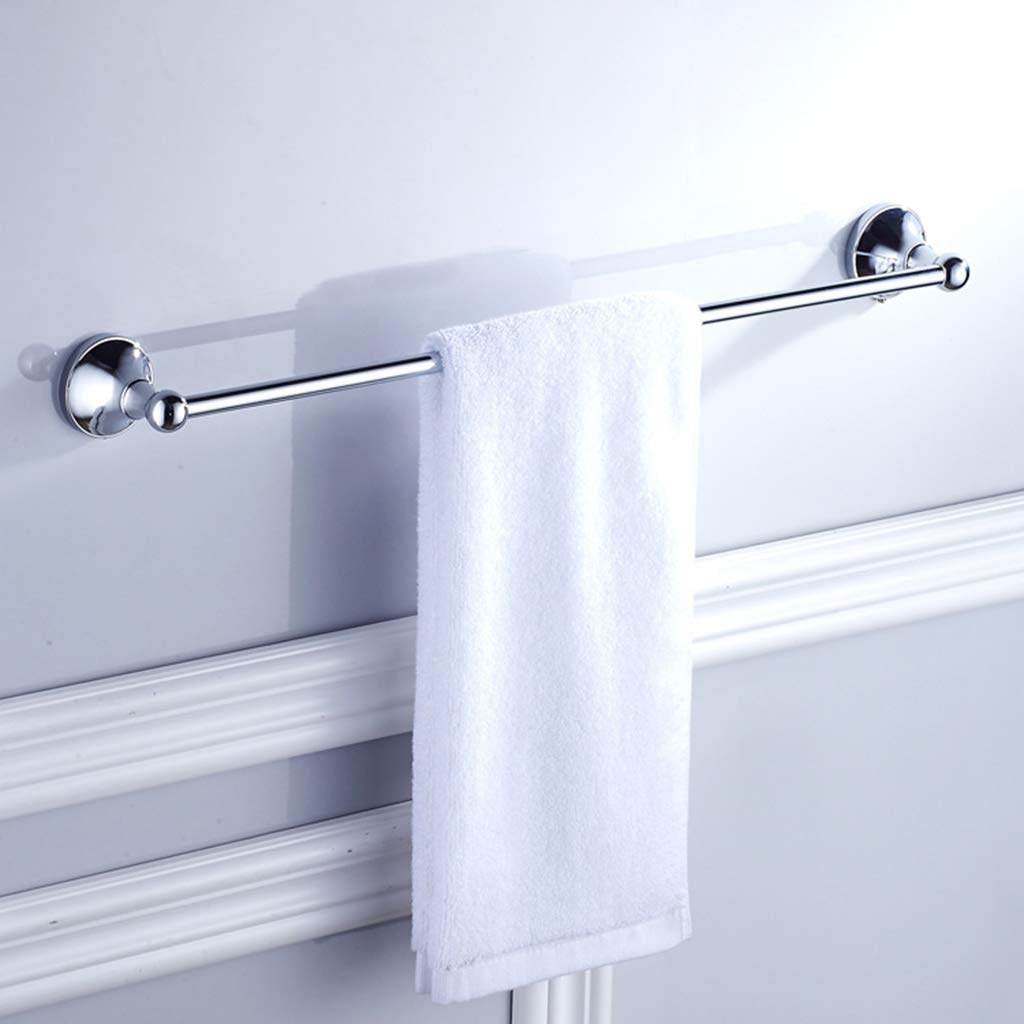 JHSLXD.YSPJ Bathroom Single Shot Towel Rod Household Washing Hands Brass Chrome Towel Rack Hotel Metal Tower Hanger Bathroom Hardware Accessories 60CM,Chrome