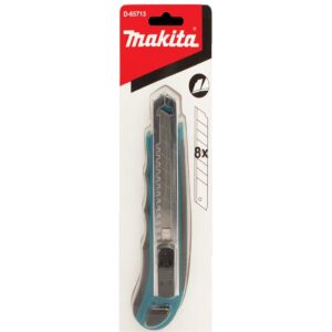 makita utility knife snap-off easy loading retractable extra blades comfortable rubber handle total 8 blades