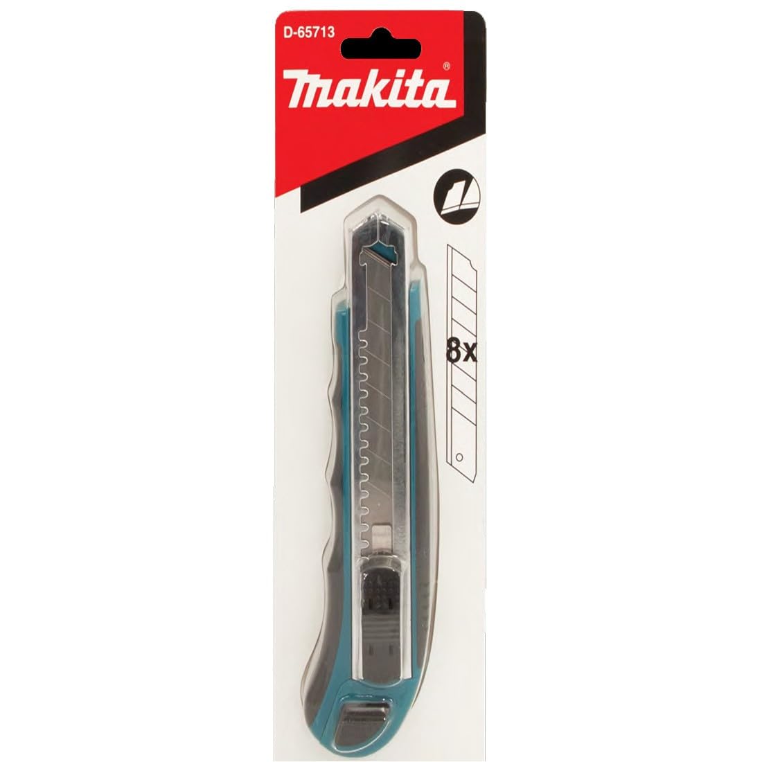 Makita Utility Knife Snap-Off Easy Loading Retractable Extra Blades Comfortable Rubber Handle Total 8 Blades