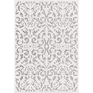 My Texas House by Orian Lady Bird Area Rug, 6'6" x 9'6", Natural Gray