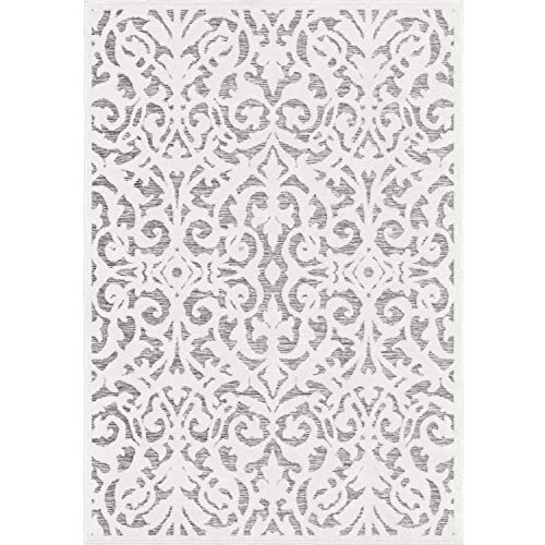 My Texas House by Orian Lady Bird Area Rug, 6'6" x 9'6", Natural Gray