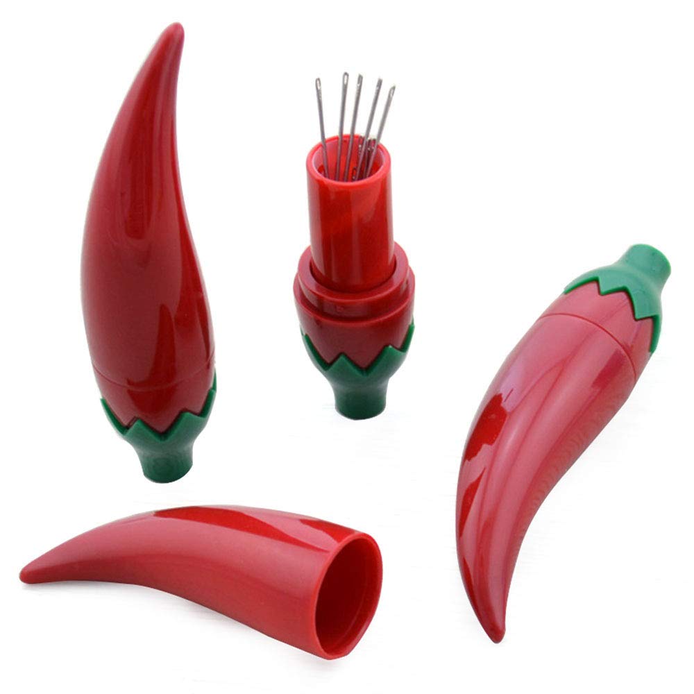 NX Garden Needle Case 3PCS Chili Shaped Needles Storage Container Needle Holder Sewing Tool Knitting Accessorie for Needlework DIY Craft Tool