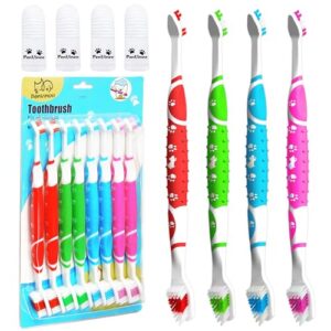 RosyLife Dog Toothbrush pet Toothbrush Finger Toothbrush Small to Large Dogs,Cats with Soft Bristles Non Slip Dual Head Dog Toothbrush