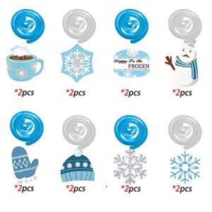 Christmas Snowman,Snowflake,Winter,Snow Frozen Hanging Swirl Decorations for Festival,Party,Together,Celling,Classroom,Home,Office,Bedroom(30Ct)