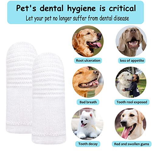 RosyLife Dog Toothbrush pet Toothbrush Finger Toothbrush Small to Large Dogs,Cats with Soft Bristles Non Slip Dual Head Dog Toothbrush