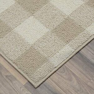 Garland Rug Country Living Buffalo Plaid Area Rug, 5-Feet by 7-Feet, Tan/Ivory