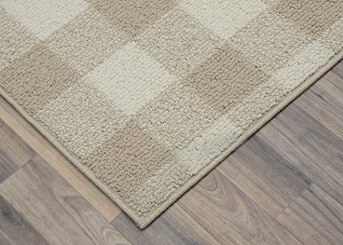 Garland Rug Country Living Buffalo Plaid Area Rug, 5-Feet by 7-Feet, Tan/Ivory