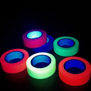 WELSTIK 6-Pack Super Bright UV Blacklight Reactive Fluorescent/Neon Gaffer Tape,6 Colors, 0.6 in x 16.4ft Per Roll, for Black Light Party Supplies