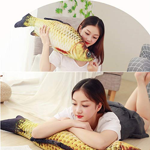 JULAN 3D Giant Soft Fish Cushion Pillow Carp Plush Pillow Stuffed Toy Throw Pillow for Home Decoration Gift Kids Pillow Stuffed Animal Toy (31inch/ 77cm)