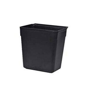 restaurantware rw clean 13 inch x 9.2 inch waste basket 1 slim trash bin - attachable for office black plastic trash can fits rolling utility cart heavy duty