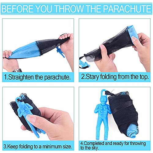 SUPRBIRD Parachute Toys for Kids, 10 Pcs Tangle Free Throwing Toy Parachute, Outdoor Flying Parachute Men Toy, Army Soldiers Guys Toy, No Battery Throwing Hand Toy for Kids Party Favor