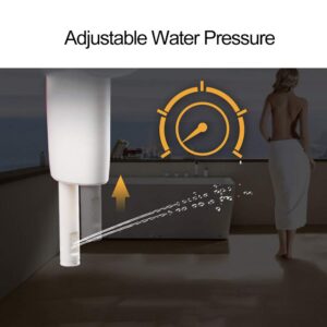 Bluting Bidet Attachment for Toilet,Left Handed Dual Nozzle Cold and Hot Water Spray,Non-Electric Mechanica Toilet Bidet,Water Pressure Control,ABS,for Pregnant/Elderly/Overweight,White-3/8