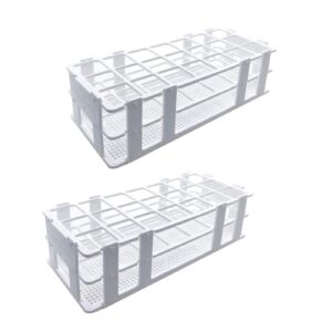 luckkyme plastic test tube rack 2 pack 21 holes lab test tube rack holder for 30mm and below the test tubes, detachable, 21 holes