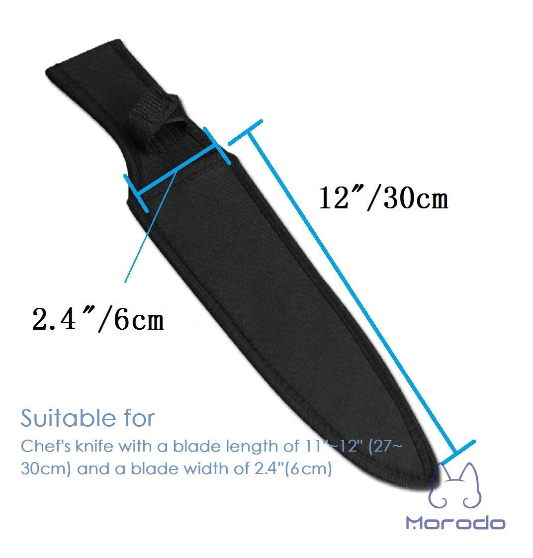 11"~12" Chef Knife Scabbard Sheath (Black Nylon)