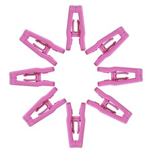 KINJOEK 100 Packs Pink Plastic Finger Clips for Hanger Strong Pinch Grip Clips Multi-Purpose for Slim-line Clothes Pants