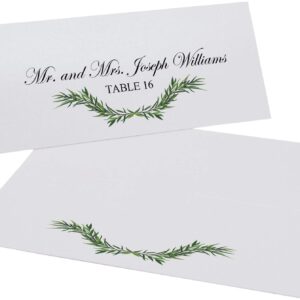 Wreath and Greens Garland Swag Printable Place Cards, Set of 60 (10 Sheets), Laser & Inkjet Printers - Wedding, Party, Dinner, and Special Events - Made in the USA