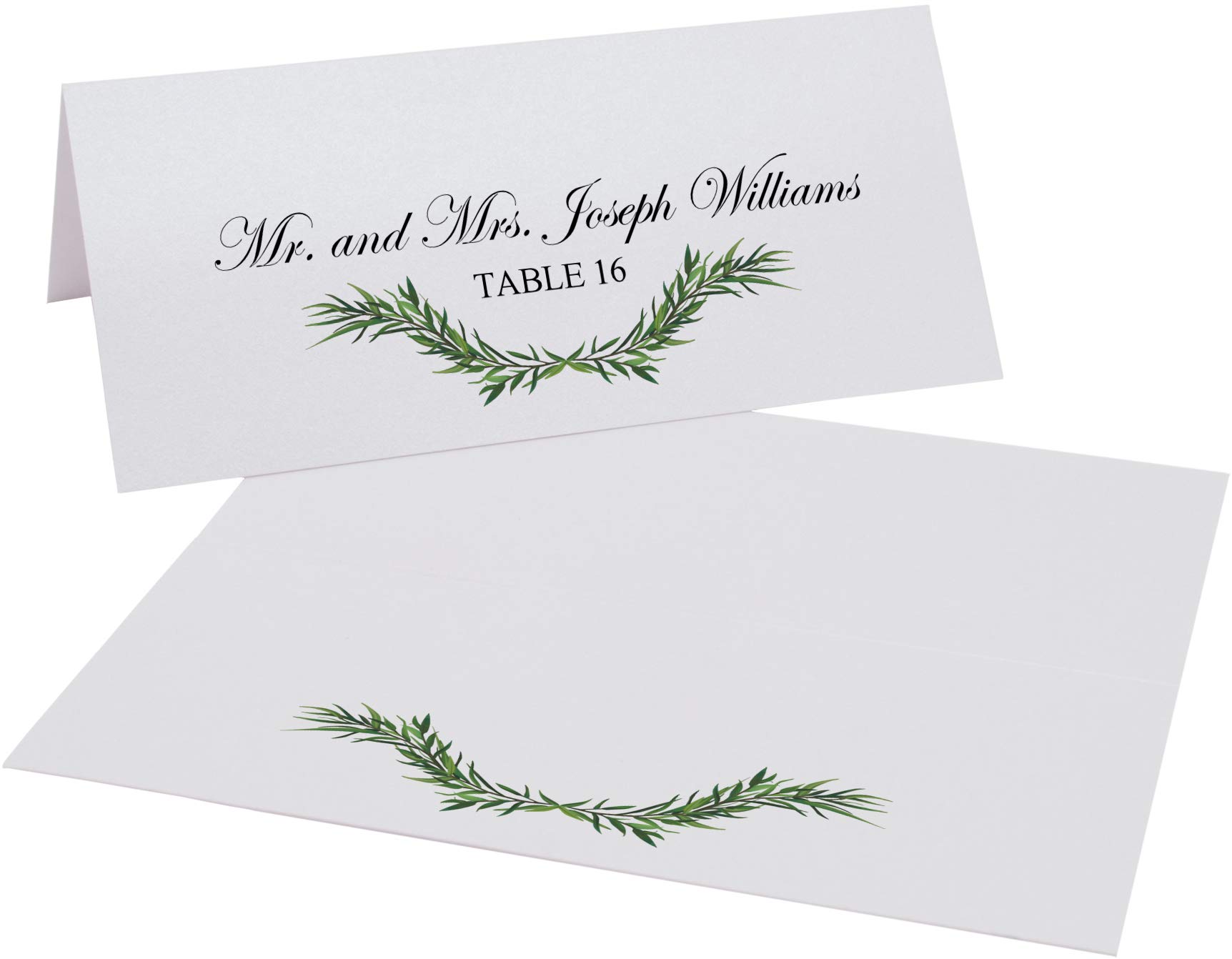 Wreath and Greens Garland Swag Printable Place Cards, Set of 60 (10 Sheets), Laser & Inkjet Printers - Wedding, Party, Dinner, and Special Events - Made in the USA