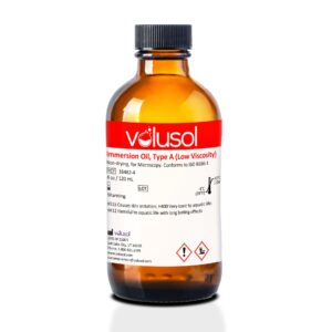 volu-sol microscope immersion oil - type a (low viscosity), safe for all lenses, precision pp polycone 150 centisokes - enhance microscopy clarity for microscope slide | clear vision 125ml / 4oz