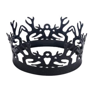 s snuoy black king crowns for men antique branch crown baroque full round metal crowns for birthday costume prom accessories diameter 16cm small size circumference 50cm