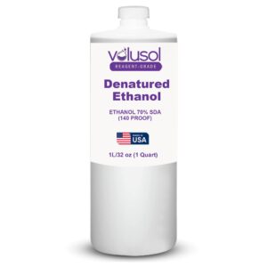 volu-sol reagent-grade 70% denatured ethanol (140 proof) - designed for research & industrial applications, non-consumable - preferred by healthcare & veterinary professionals - 1000 ml / 32 oz