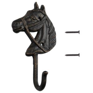 coat hook hat hook vintage wrought iron wall mounted screws included wall hook (horse)