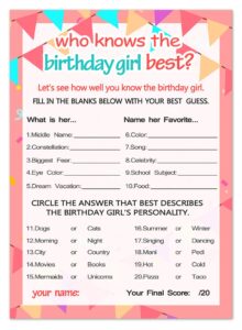 yangmics direct who knows the birthday girl best, birthday girl games - 20 game cards