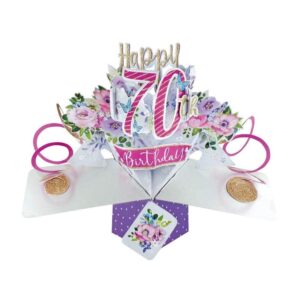 happy 70th birthday pop-up greeting card original second nature 3d pop up cards