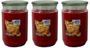 mainstays 20oz warm apple pie scented candles, 3-pack