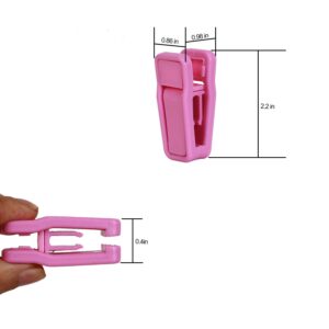 KINJOEK 100 Packs Pink Plastic Finger Clips for Hanger Strong Pinch Grip Clips Multi-Purpose for Slim-line Clothes Pants