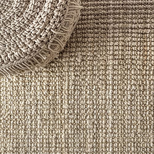 JONATHAN Y NFR103A-28 Hiro Hand Woven Chunky Jute Indoor Area -Rug Bohemian Farmhouse Easy -Cleaning Bedroom Kitchen Living Room Non Shedding, 2 X 8, Ivory