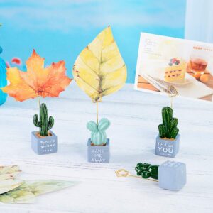 Cznest 4pcs Place Card Holders，Cute Photo Holders，Lovely Memo Holder Stand，Table Picture Stands Table Card Holder for Place Cards Office Desk