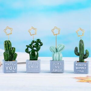 Cznest 4pcs Place Card Holders，Cute Photo Holders，Lovely Memo Holder Stand，Table Picture Stands Table Card Holder for Place Cards Office Desk