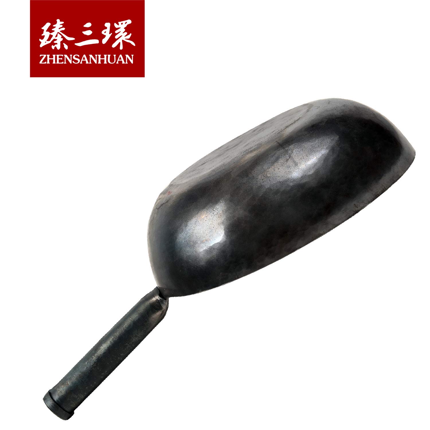 臻三环 ZhenSanHuan Chinese HandHammered Iron Woks and Stir Fry Pans, Non-stick, No Coating, Induction Suitable, 章丘铁锅，舌尖上的中国，A bite of China (30CM)