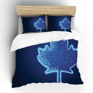 aluy's boutique abstract canadian maple leaf soft bedding duvet cover set, twin size 2 pieces with 1 duvet cover and 1 pillowcase, best gift for kids, boys, girls