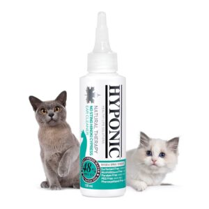 hyponic premium no-sting hinoki cypress ear cleaner (for all cats 4.06 oz) - cat ear cleaning solution, cleans and removes odors