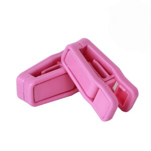 kinjoek 100 packs pink plastic finger clips for hanger strong pinch grip clips multi-purpose for slim-line clothes pants