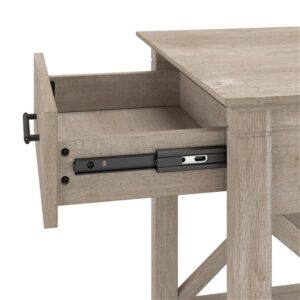 Bush Furniture Key West Console Table with Drawers and Shelves in Washed Gray